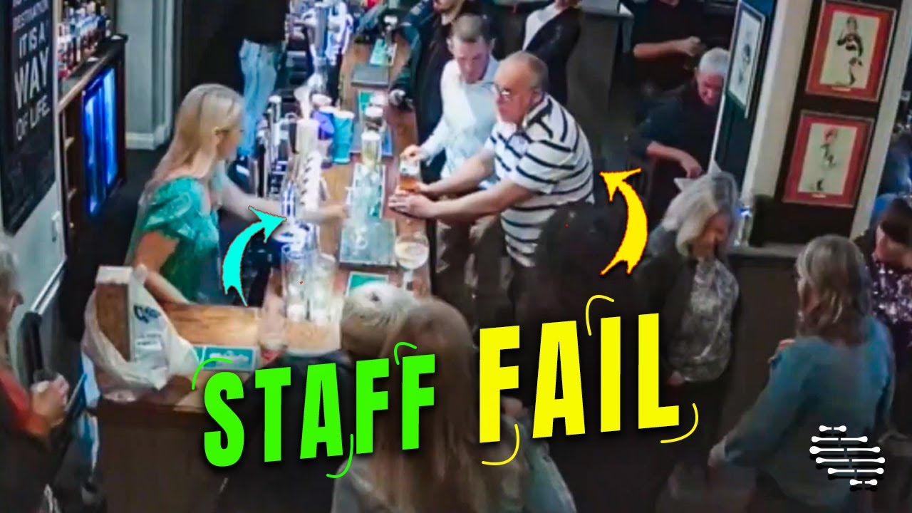 Bar Staff Drop a Cup Accidentally - YouTube