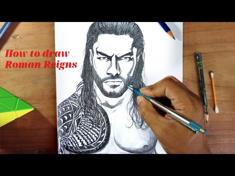 How to draw WWE Superstars Roman Reigns🔥// Roman Reigns drawing step by ...