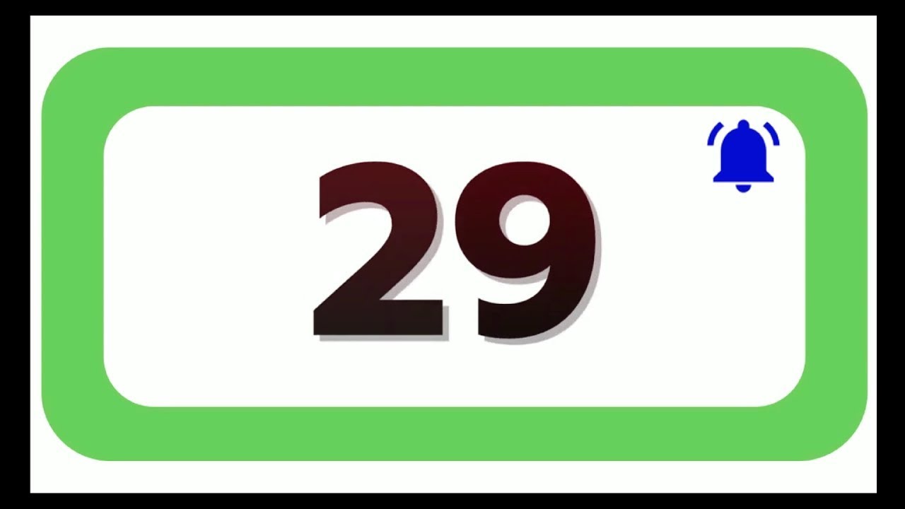 29 Seconds Countdown Timer With Sound Effect COLOR 4K HD 1080 - YouTube
