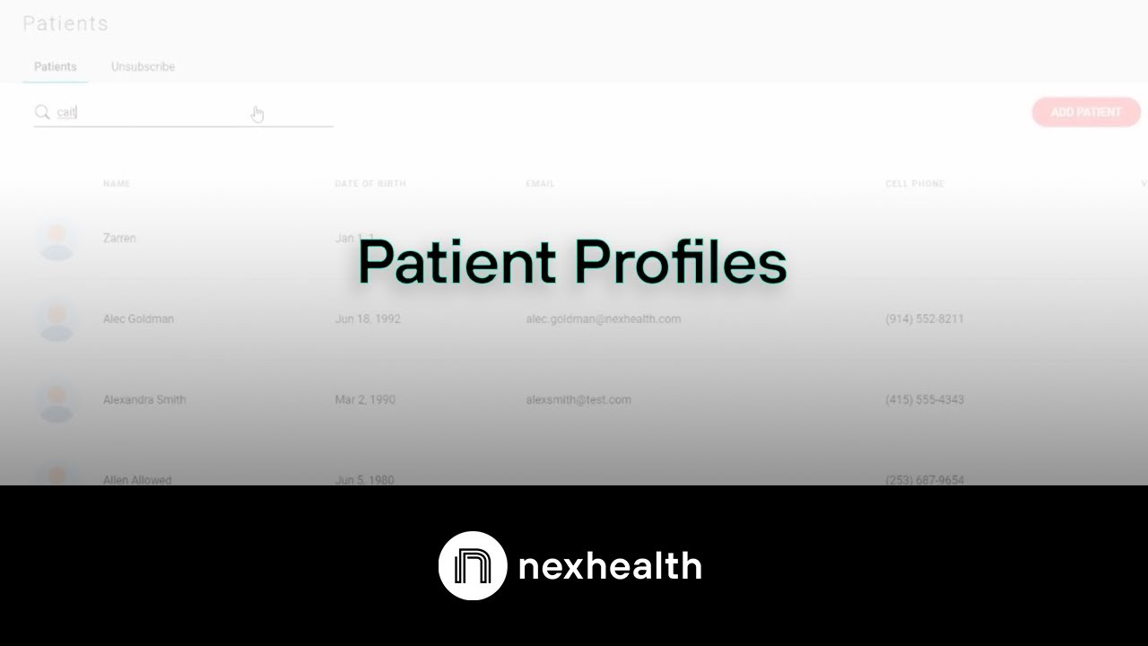 Accessing and Managing Patient Profiles - YouTube