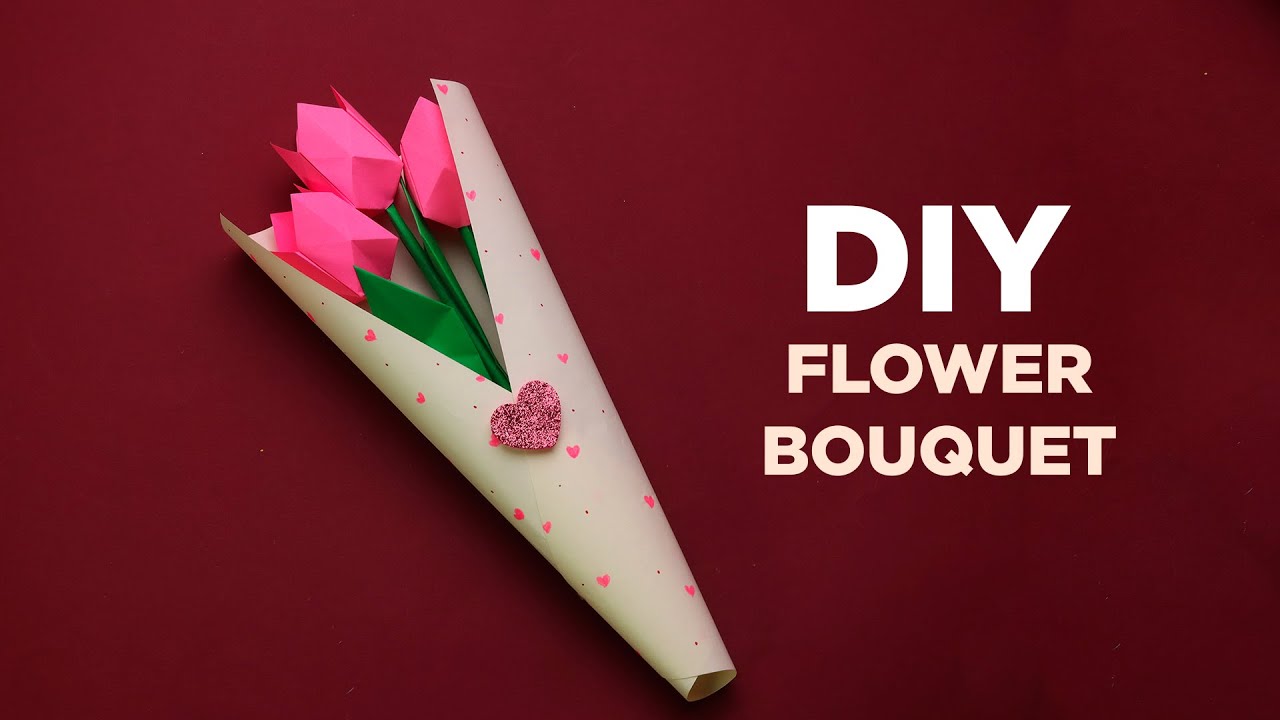 Bouquet Of Flowers Paper Flower Tutorial Paper Bouquet #DIY Tutorial