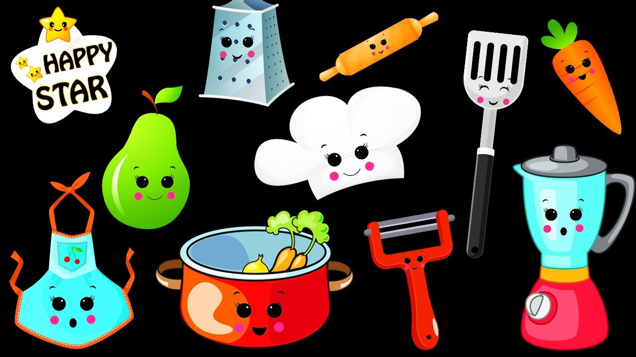 Kitchen Things Dance Party - Cartoon dance Animation - Happy Star ...
