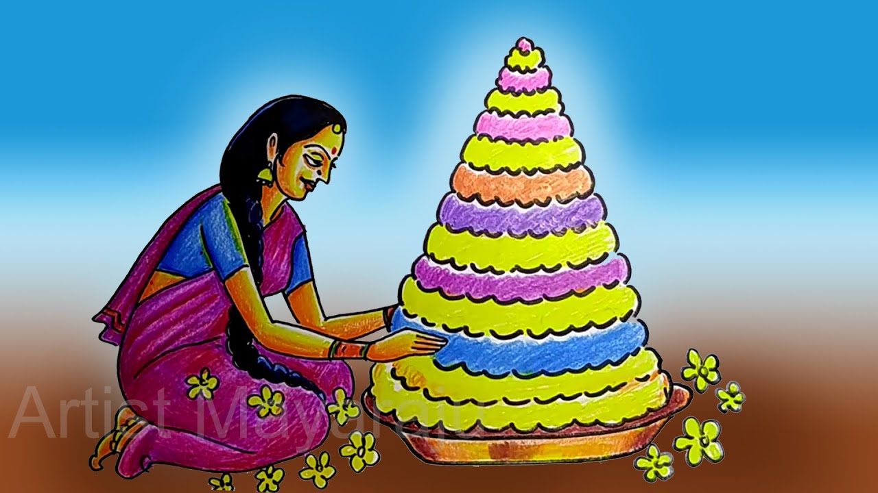 Telangana Women Making Bathukamma Drawing How To Draw Bathukamma telangana-women-making-bathukamma-drawing-how-to-draw-bathukamma