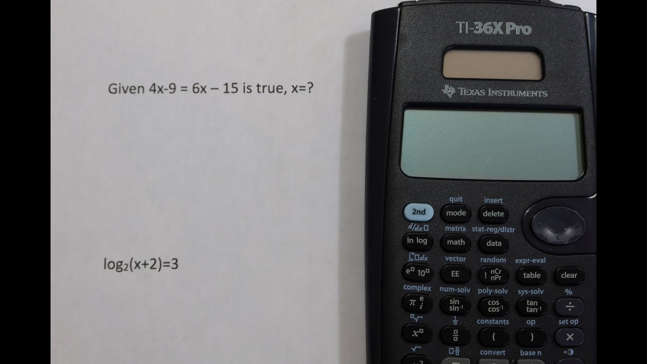 Solve Equations On The Ti 36x Pro YouTube