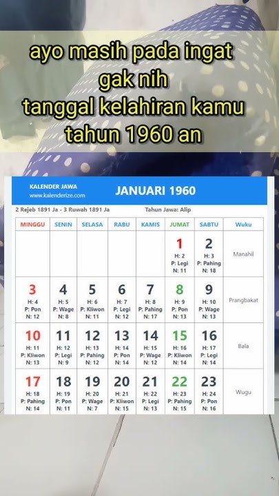 Kalender Januari tahun 1960 #kelahiran #kalender1960 #videoshort - YouTube