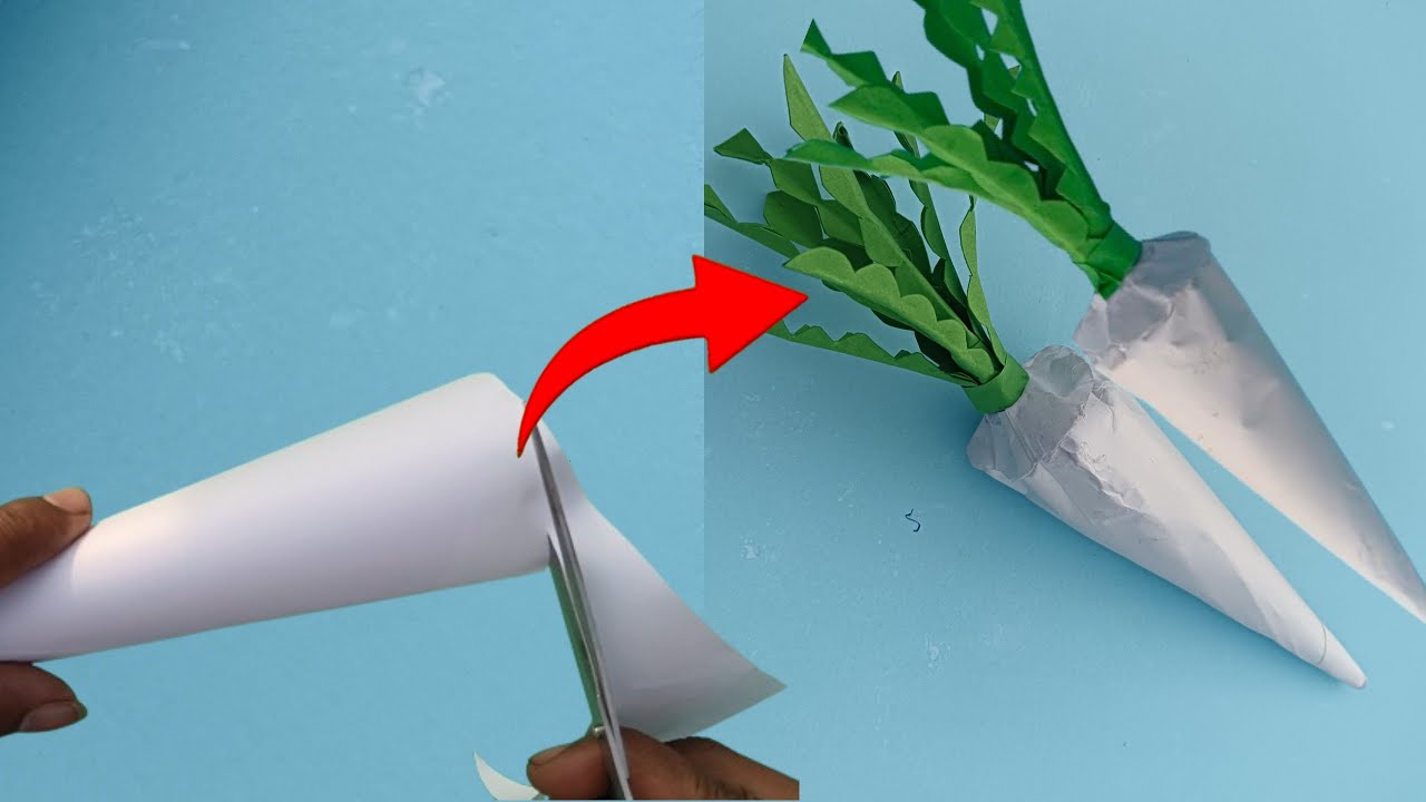 কিভাবে কাগজের মুলা তৈরি করবেন 😱/ho to make a paper mula/paper craft ...