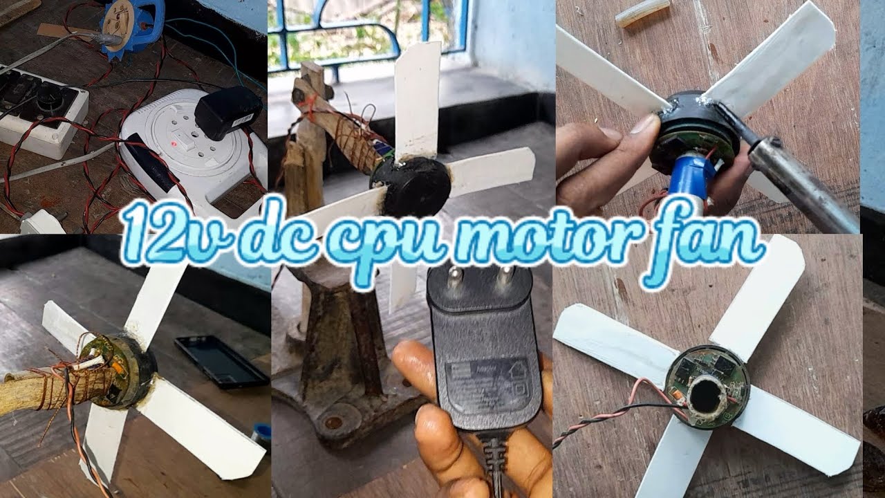 how to make 12 volt cpu motor table fan at home - YouTube