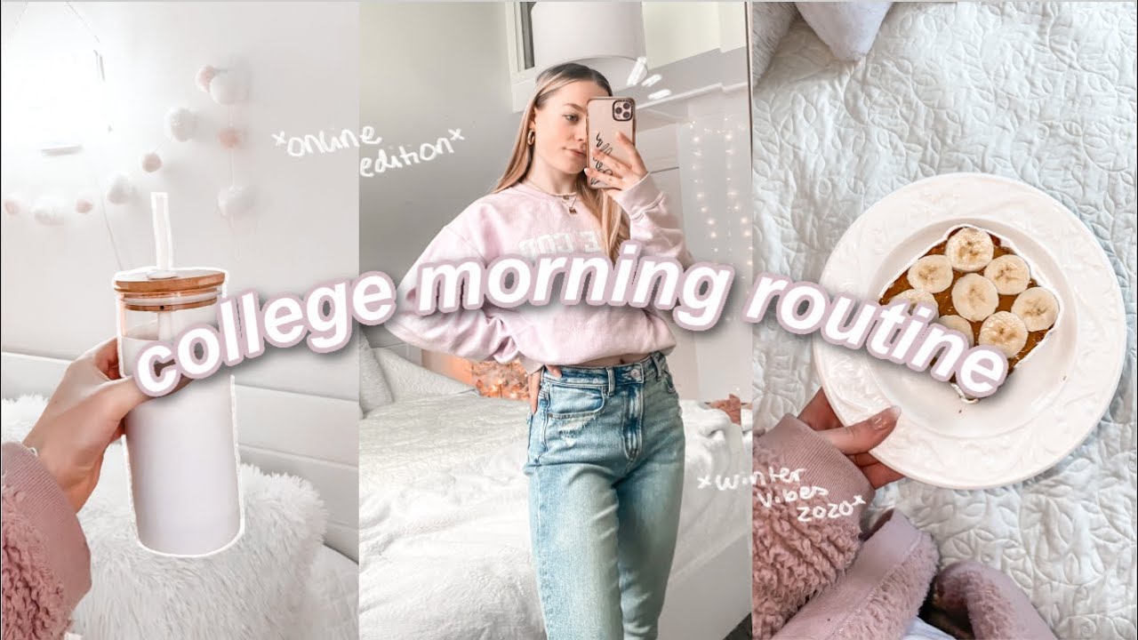 My Online College Morning Routine! Winter 2020 *productive + cozy ...