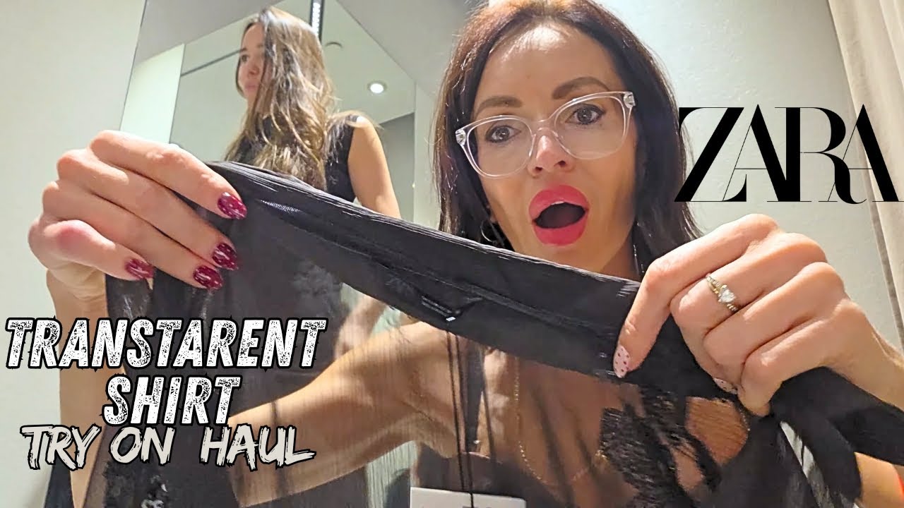 See Through Transparent Outfits || I'm OBSESSED with Zara Christmas Shirts || Try on Haul ...