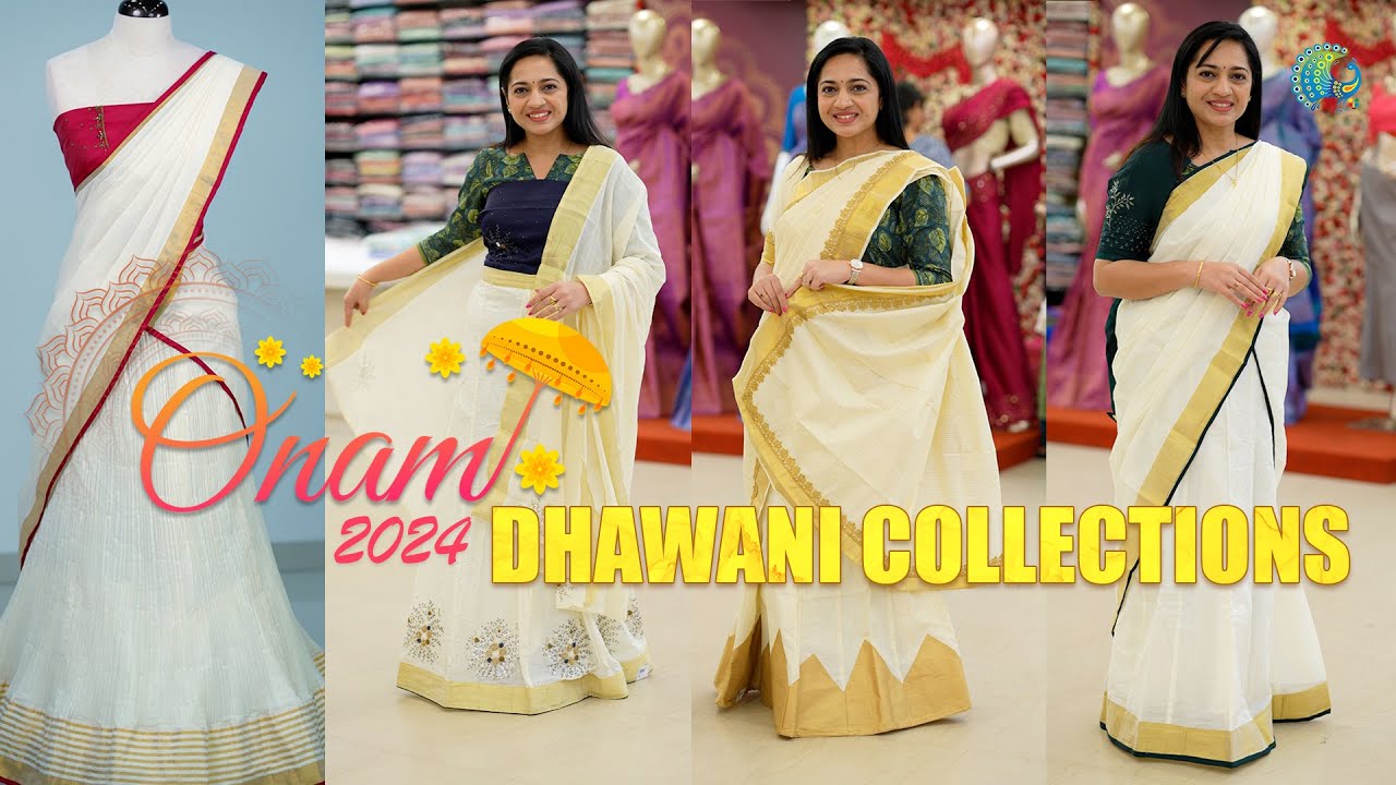Onam Special Collection Of Dhawani Sets - YouTube