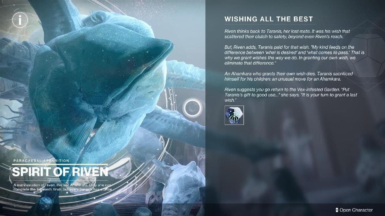 Destiny 2: Season of the Wish - Riven talks about Taranis and his final ...