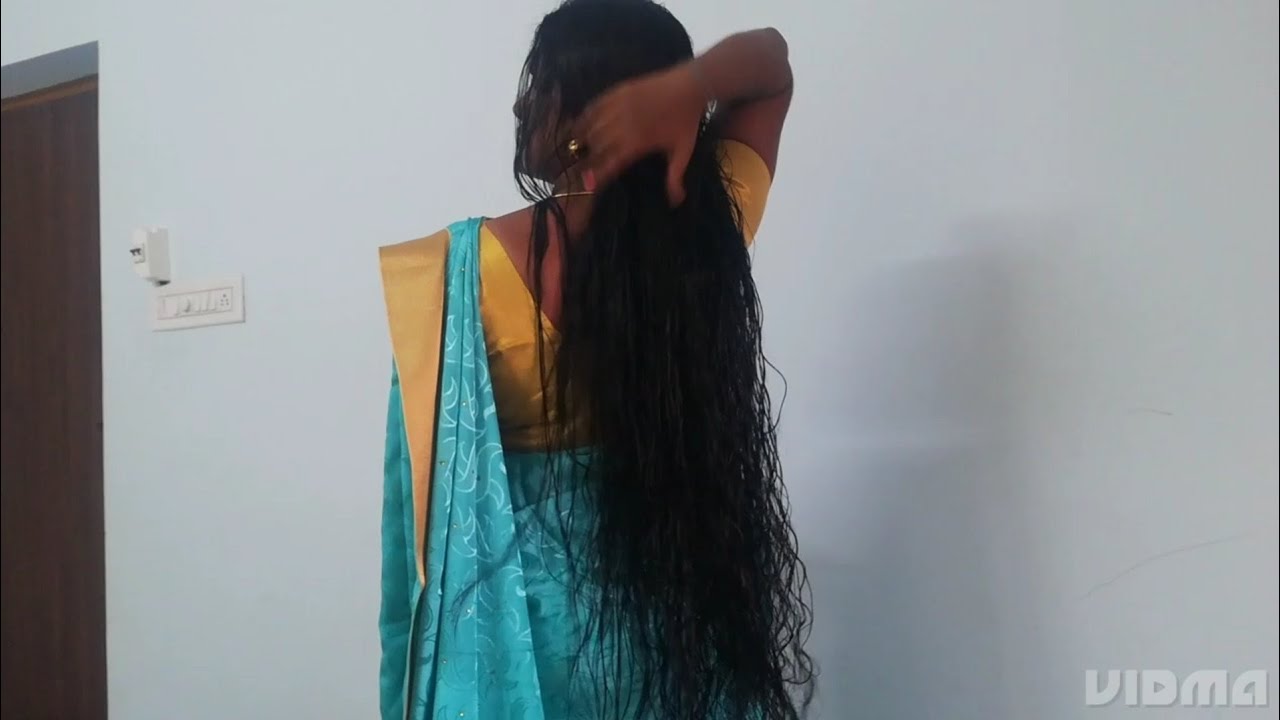 Wet hair combing with real sounds☺️longhair combing😊keerthisha kalps ...