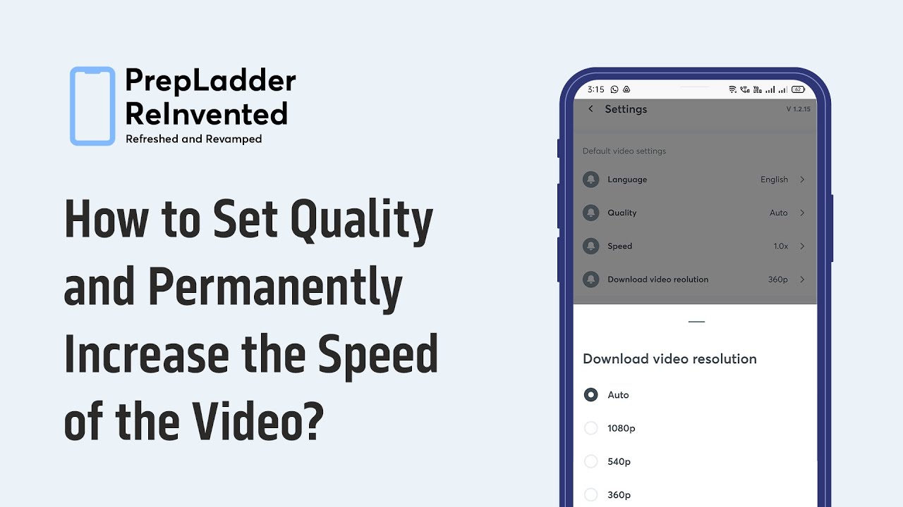 How to Set Quality and Permanently Increase the Speed of Video ...