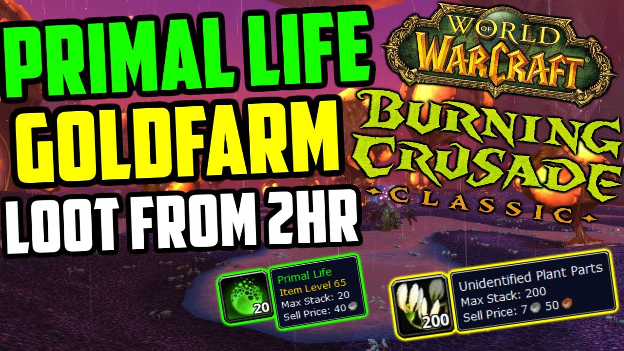 Loot From 2 Hours of Primal Life Farming - TBC Primal Life Goldfarm ...