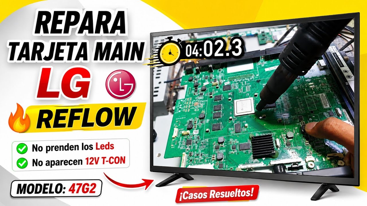 Repara con reflow ó recalentamiento las mayoria de tarjetas LG. MODELO ...