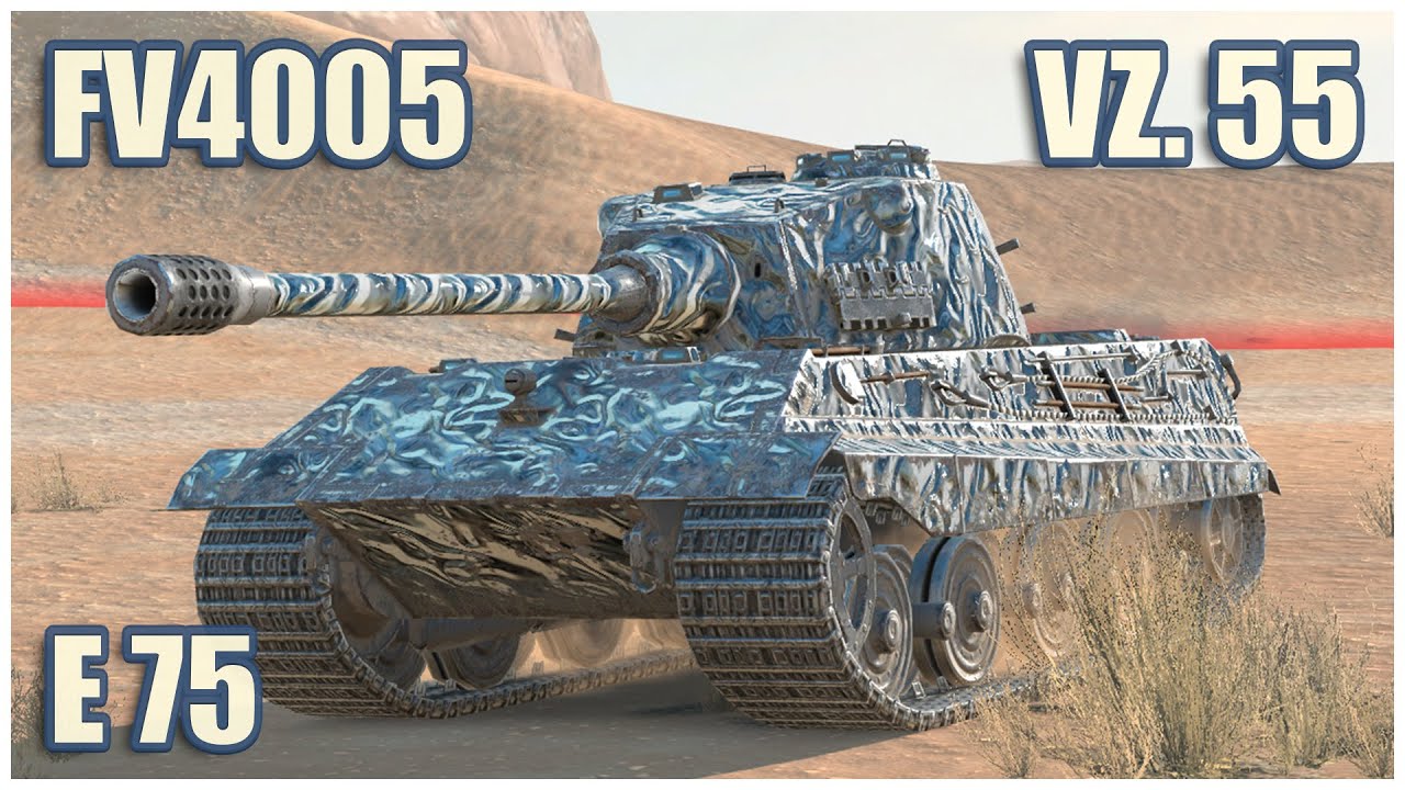 FV4005, E 75 & Vz. 55 • WoT Blitz Gameplay - YouTube