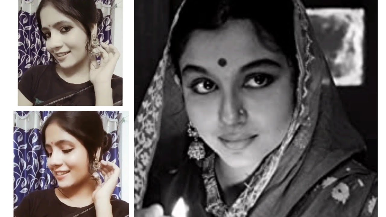 Apur sangsar movie sharmila thakur look tutorial - YouTube