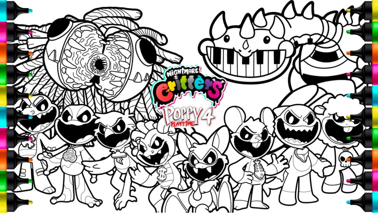 POPPY PLAYTIME Chapter 4 Coloring Pages | YARNABY | Pianosaurus ...