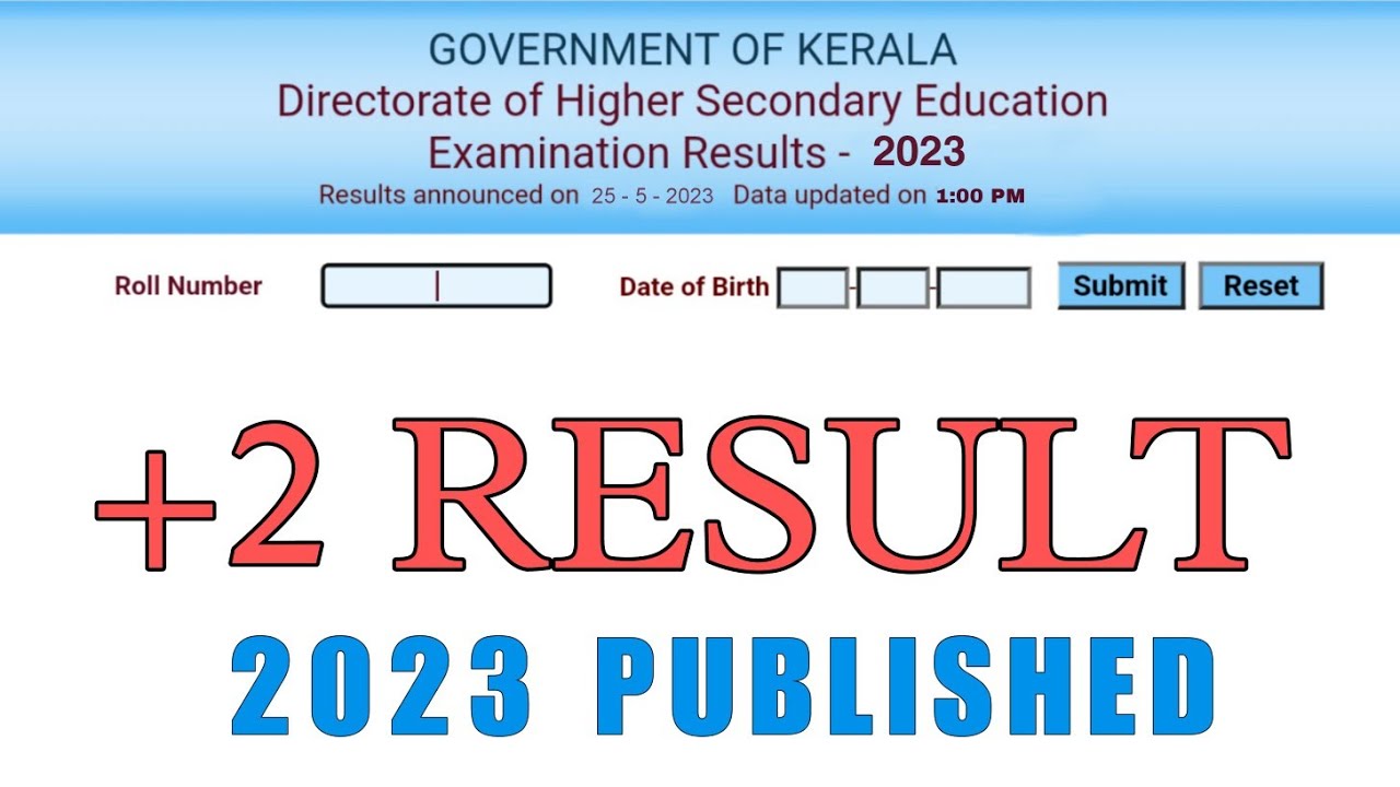 PLUS TWO RESULT KERALA 2023 +2 RESULT PUBLISHED CHECK NOW KERALA HIGHER ...