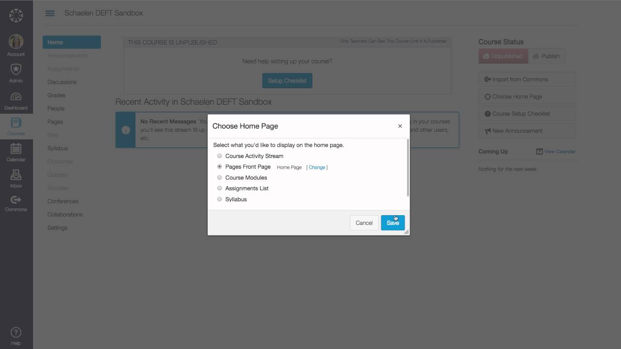 Creating A Home Page In Canvas YouTube Creating A Home Page In Canvas YouTube
