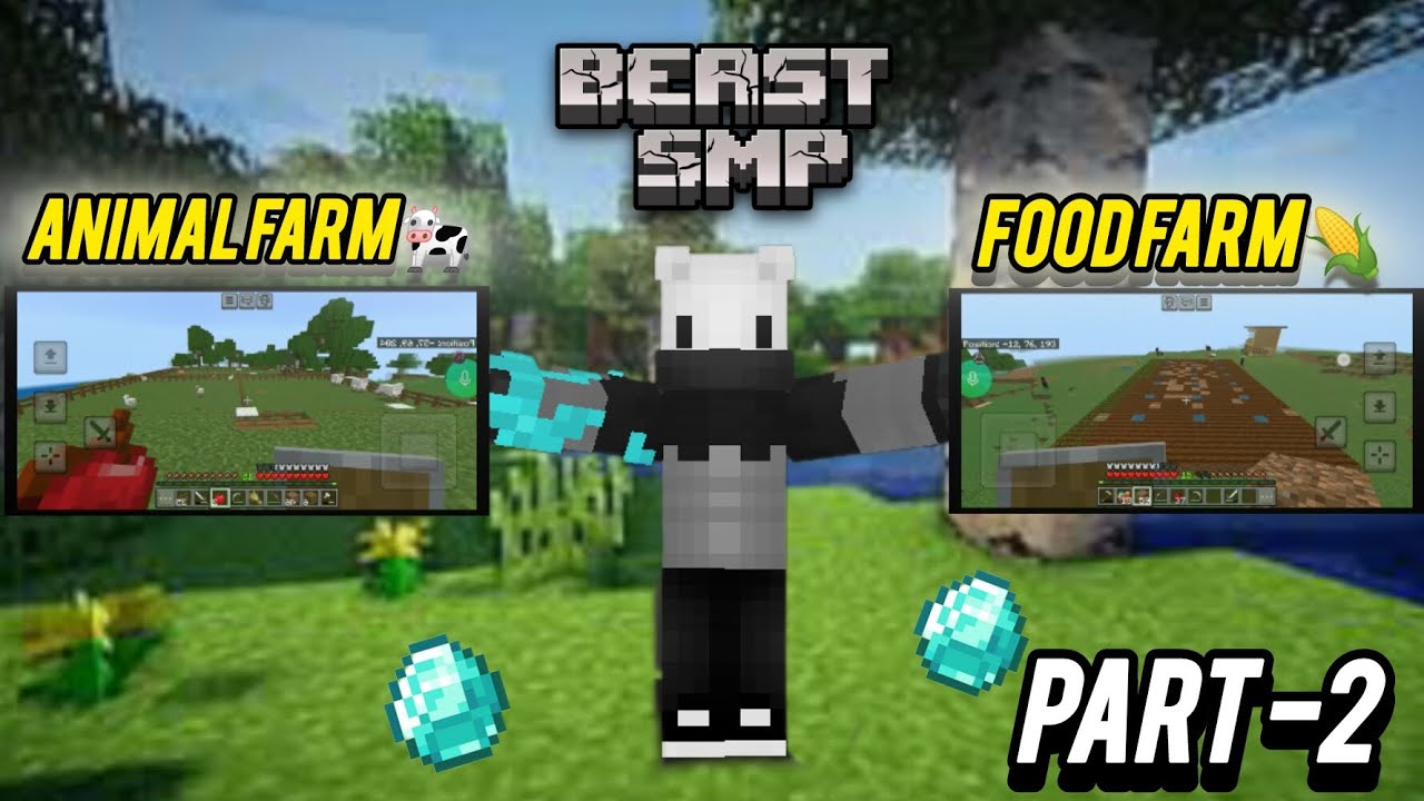 BEAST SMP PART-2 BUILDING animal farm and food farm#minecraft#support# ...
