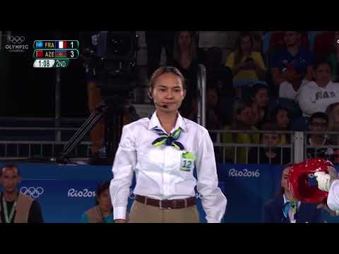 Olympic Games in Rio - 49kg Patimat Abakarova (AZE)  Yasmina Aziez (FRA)