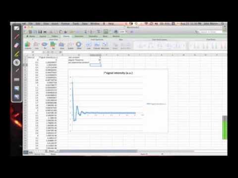 Plotting free induction decay in excel - YouTube