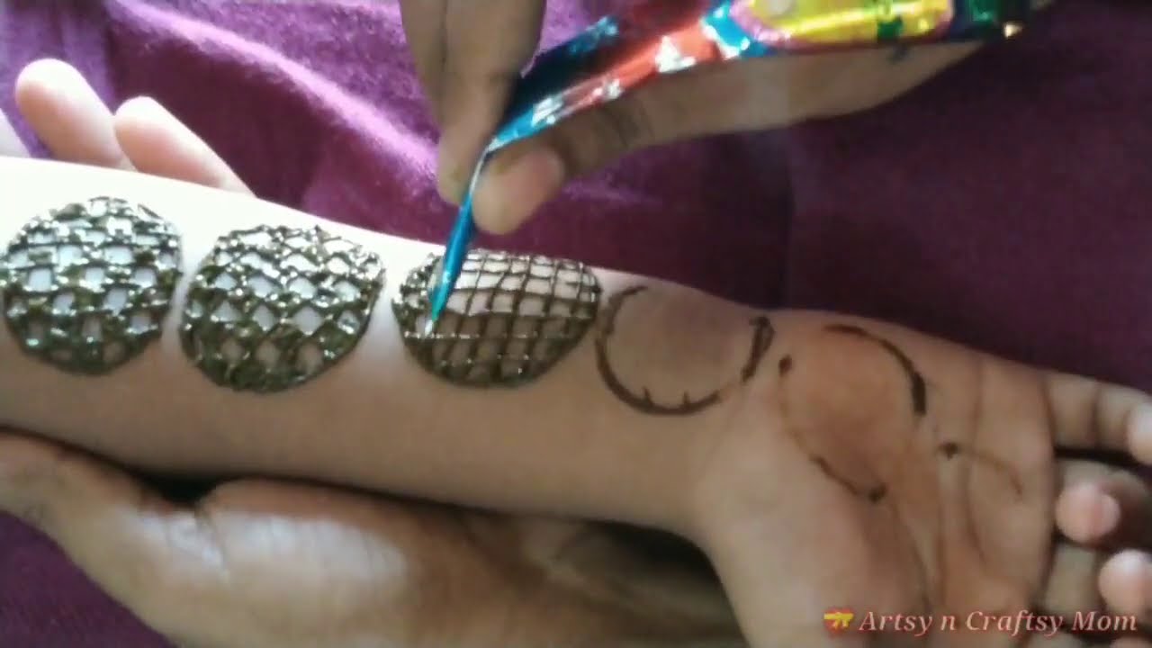 Mehndidesign using bottle caps|henna mehndi designs| mehndi tricks ...