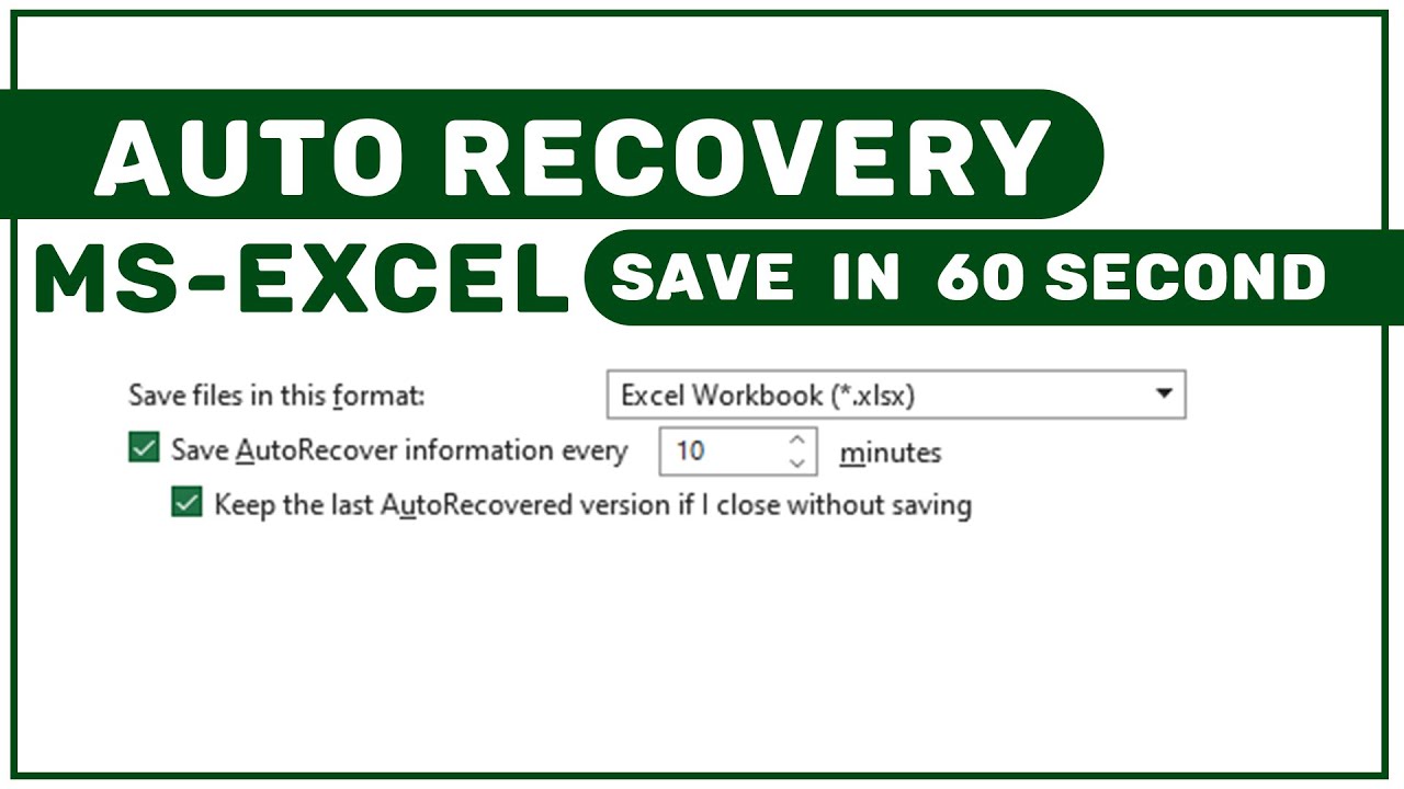 How To Auto Recover Your Files In MS-excel! || Excel Hindi Tutorials ...