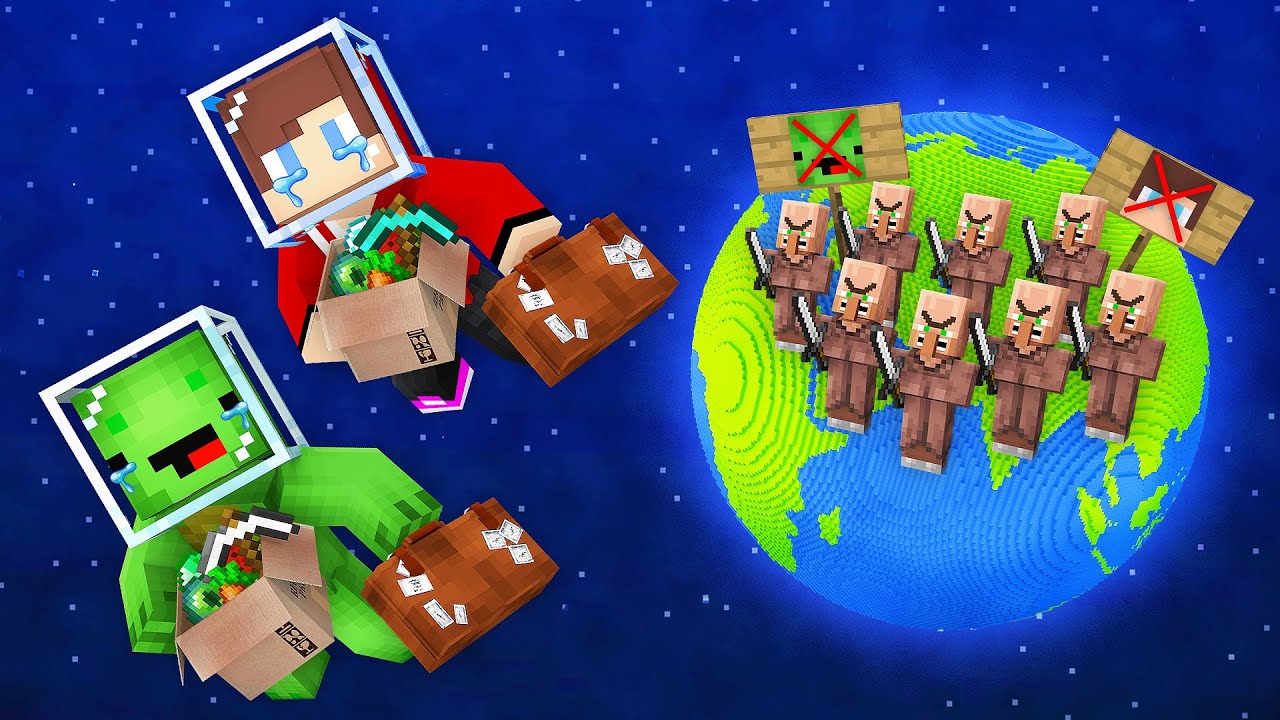 Why were JJ and Mikey KICKED OFF Planet Earth in Minecraft? - YouTube