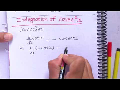 Integration Of Cosec Square X In Hindi - YouTube