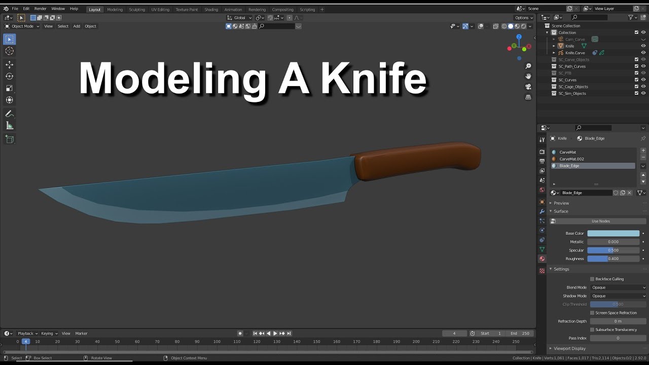 SketchN'Carve tutorial: Modeling A Knife - YouTube