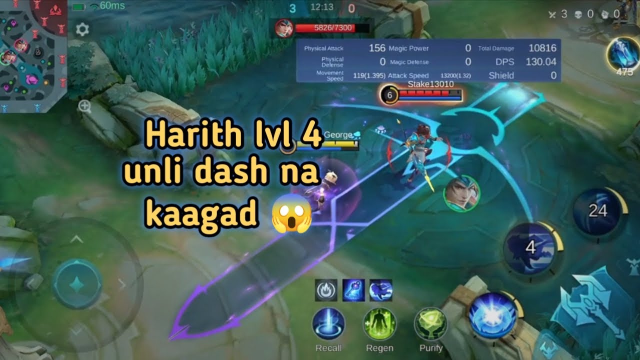 Harith lvl 4 pa lang unli dash na agad 😳 - YouTube