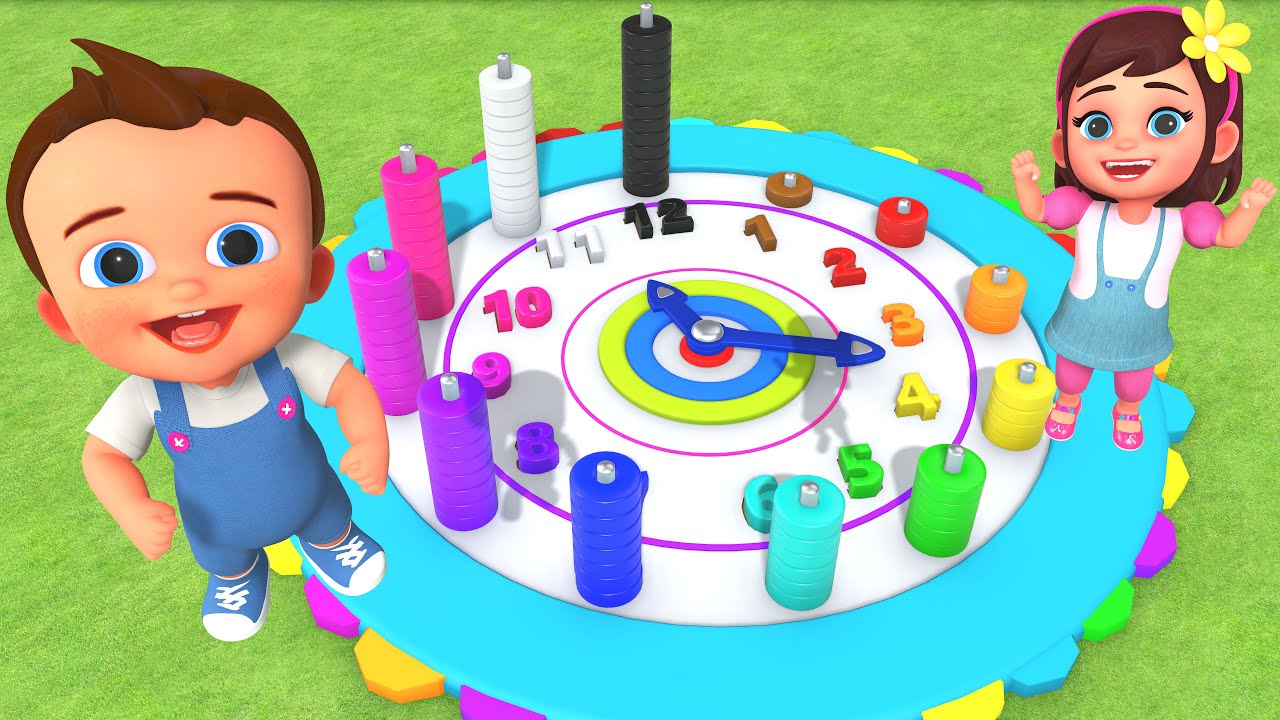 Learn Numbers and Colors with Baby Clock Rings | Fun Educational Game ...