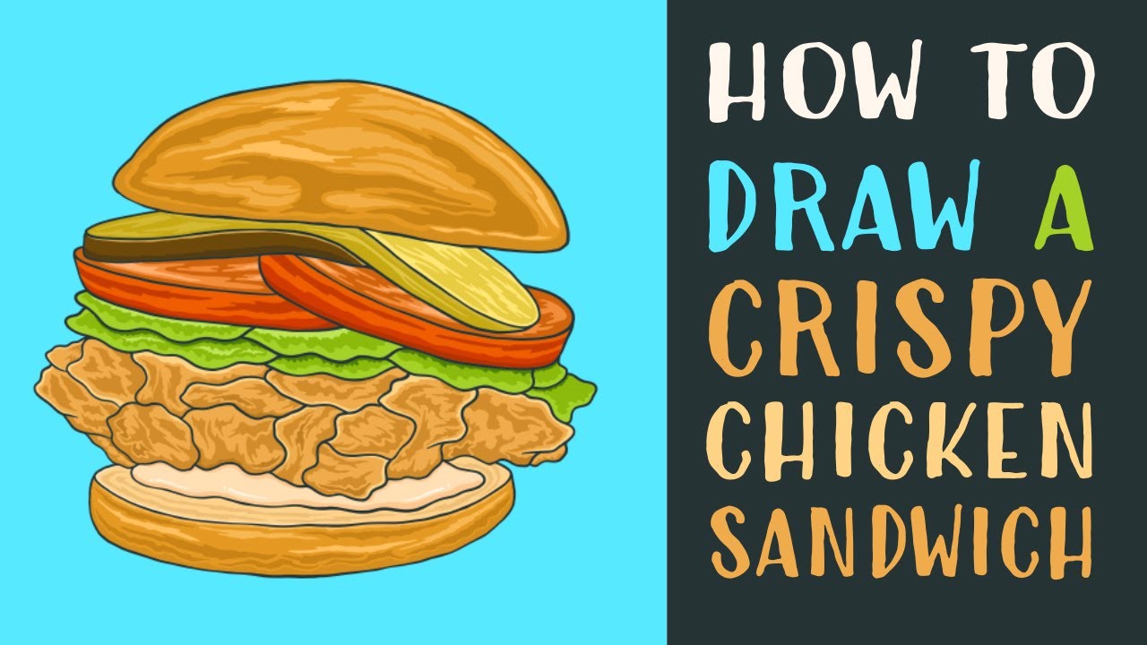 How to Draw a Crispy Chicken Sandwich in Adobe Fresco IPad Pro - YouTube