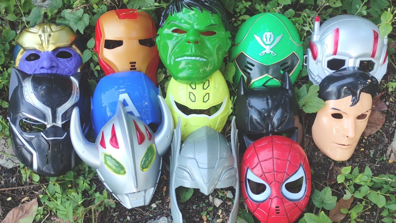 Various Marvel Avengers Superhero masks, Spider-man, Captain America ...