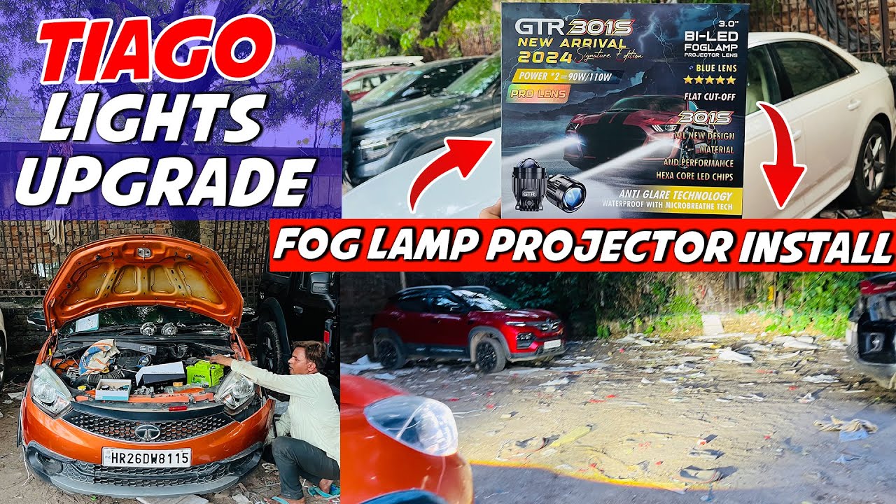 Car Best Fog Lamp Projector installed in Tata Tiago 😱😱 Led Light & Fog ...