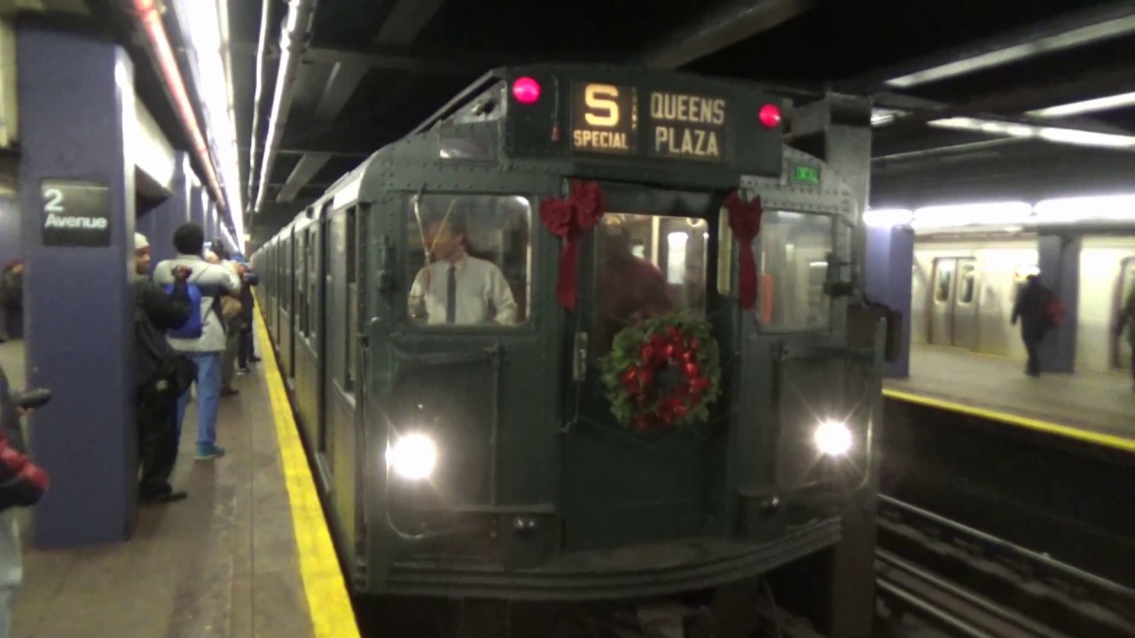 Riding the MTA Holiday Nostalgia Subway Train 12-11-2016 - YouTube