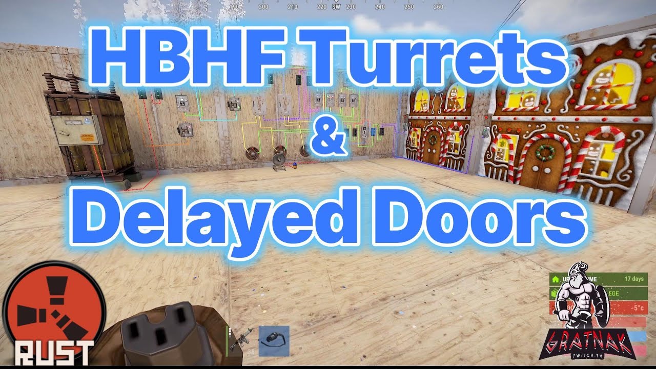 RUST: HBHF Sensor and Delayed Doors for use in Turret Pods - YouTube