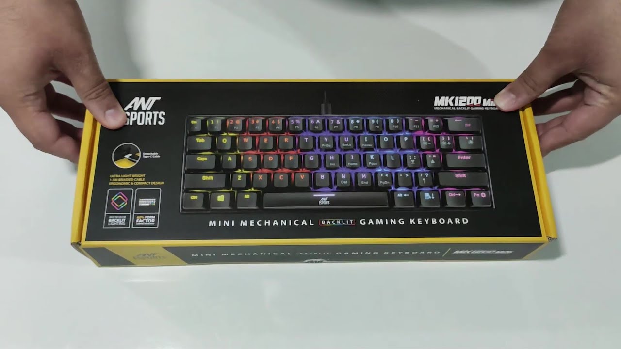 Ant eSports MK 1200 mini mechanical Keyboard unboxing and initial ...