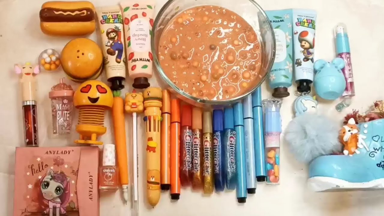 Orange vs Blue - Mixing Makeup Eyeshadow Into Slime!special series 30 ...
