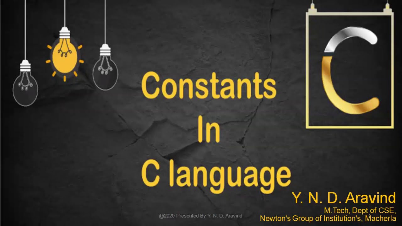 C Constants | C Programming Tutorial - YouTube