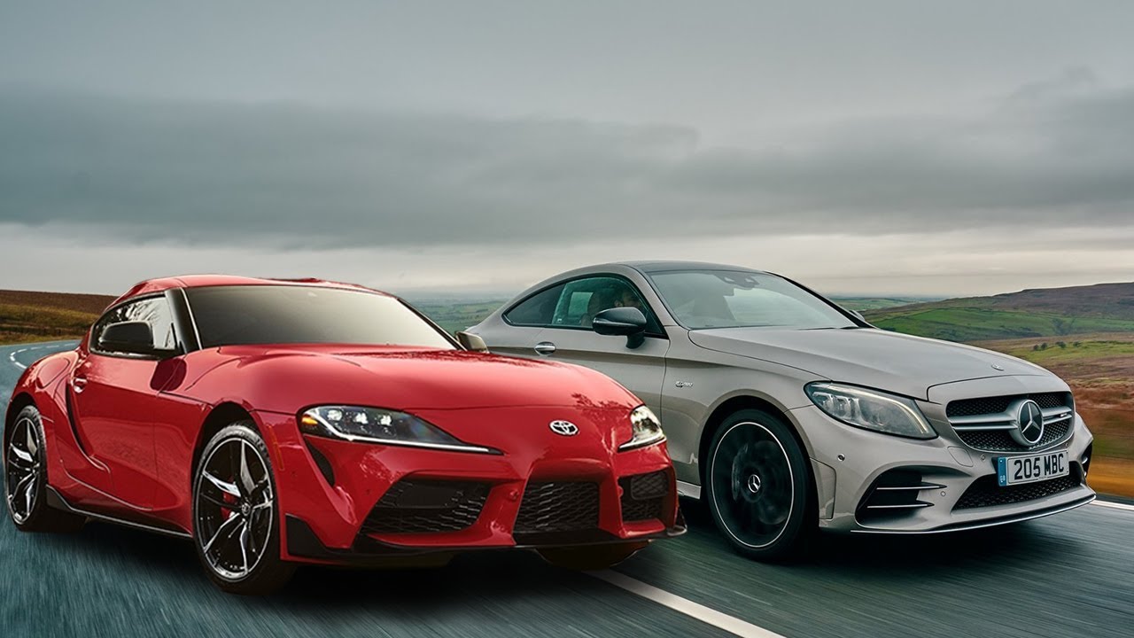 2020 Toyota Supra vs 2019 Mercedes AMG C43 Coupe - YouTube