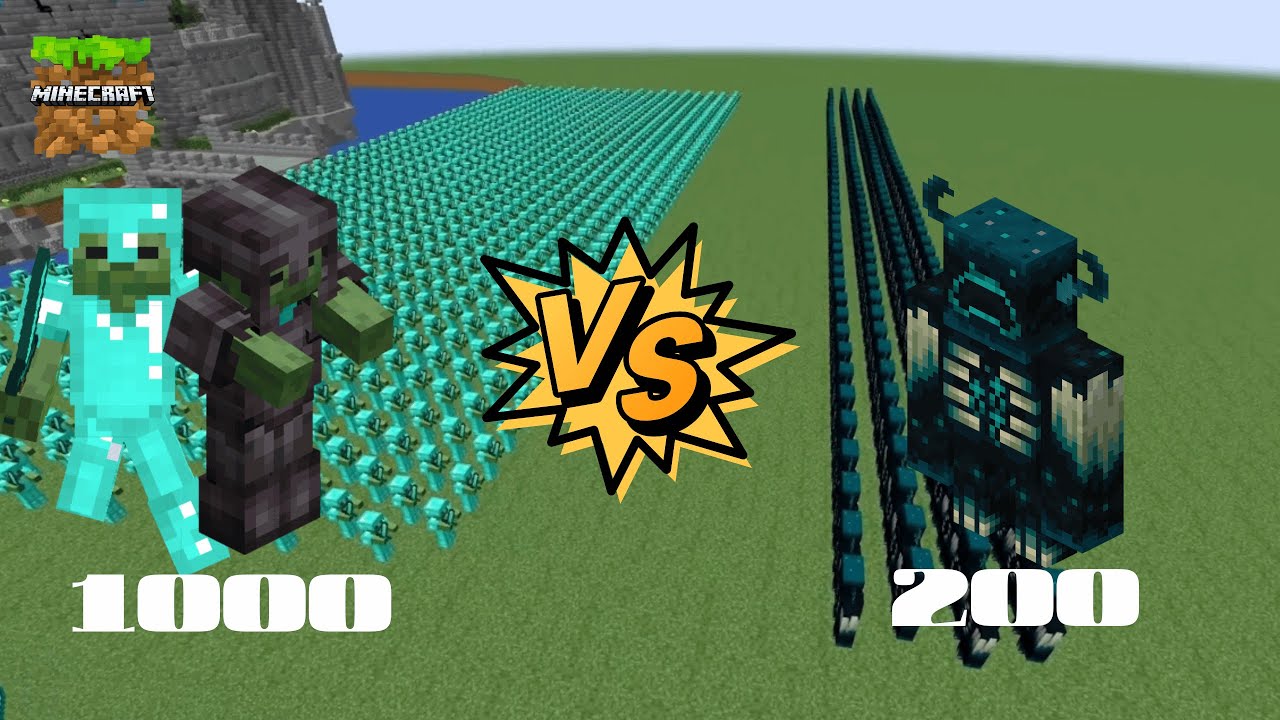 200 WARDENS VS 1000 DIAMOND NETHERITE ZOMBIES - MINECRAFT - YouTube