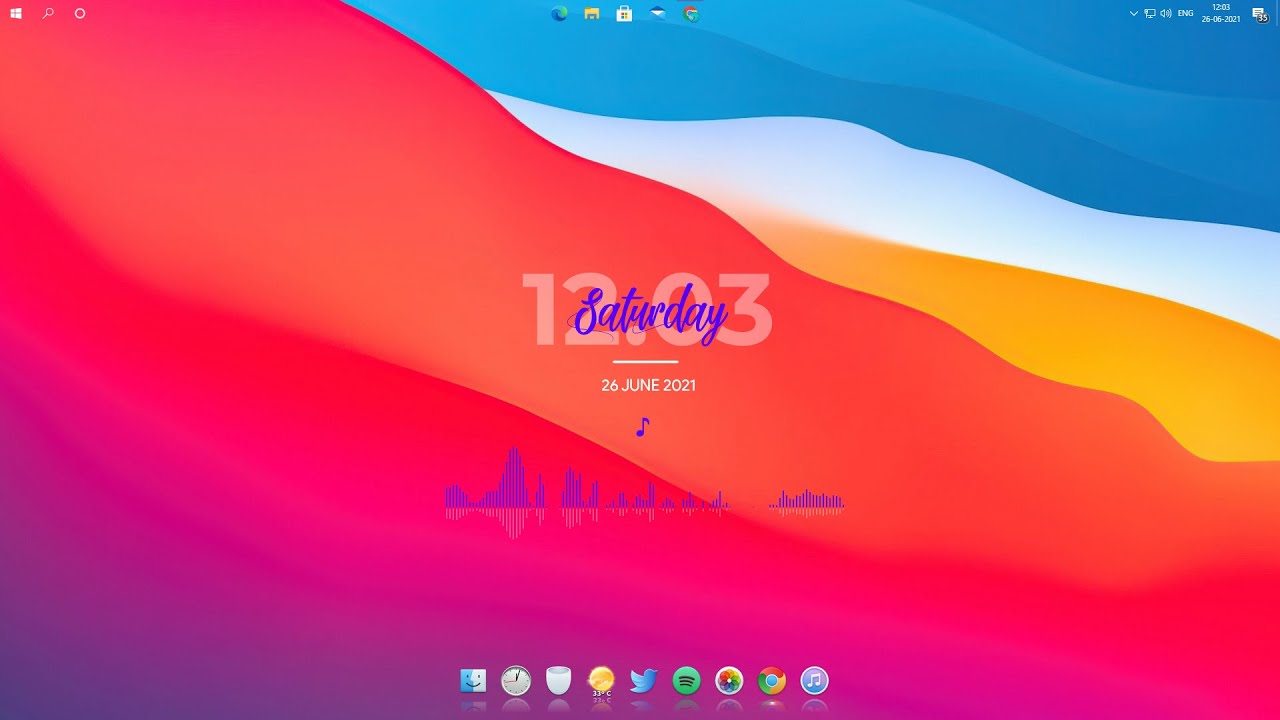 Custumize Windows looks like mac os bigsur using this simple rainmeter skin - YouTube
