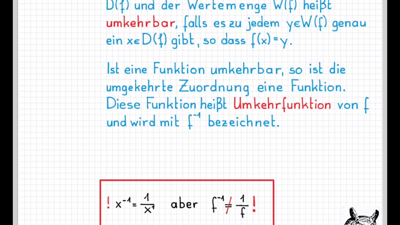 3 Die Umkehrfunktion - YouTube