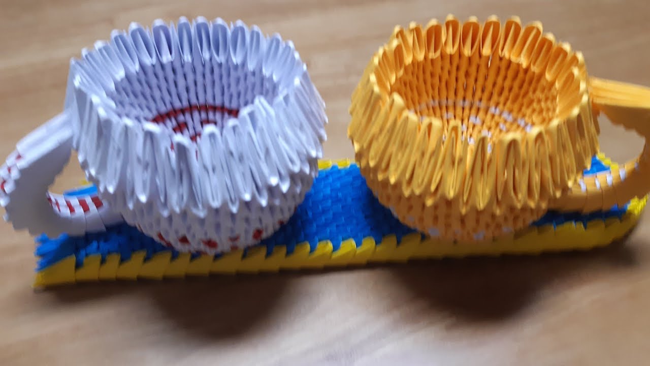 3d origami tea cup - YouTube