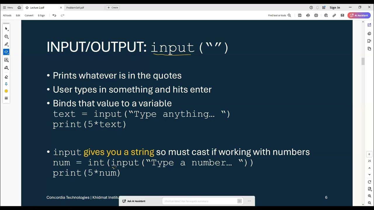 Intro to Computer Science and Programming in Python Lecture 2 of 12 - YouTube