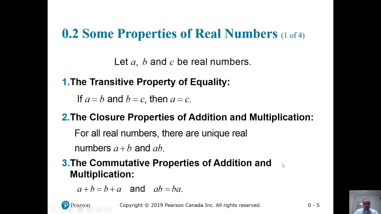 02Ch 00 02 Some Properties of Real Numbers - YouTube