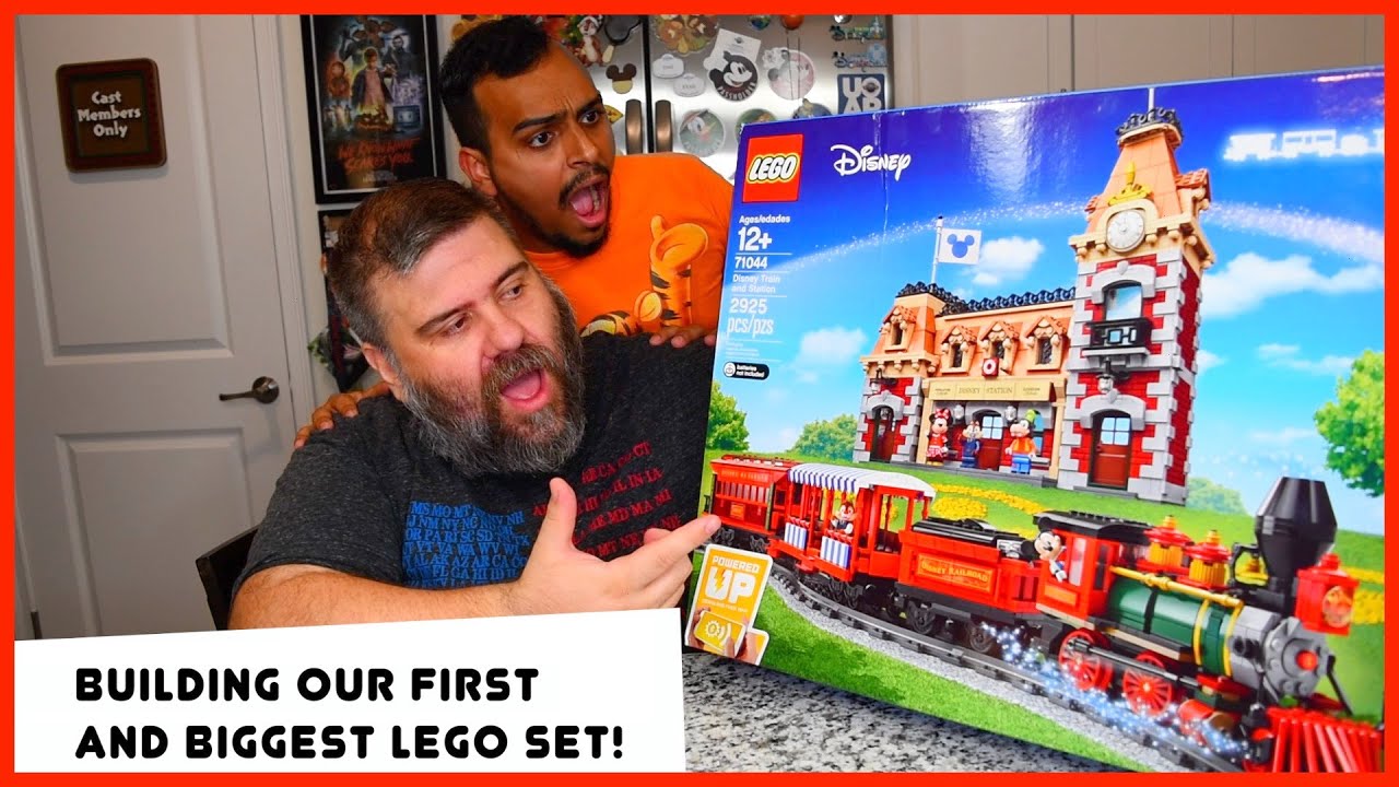 Building our first & biggest LEGO set! Disney Train & Station - YouTube
